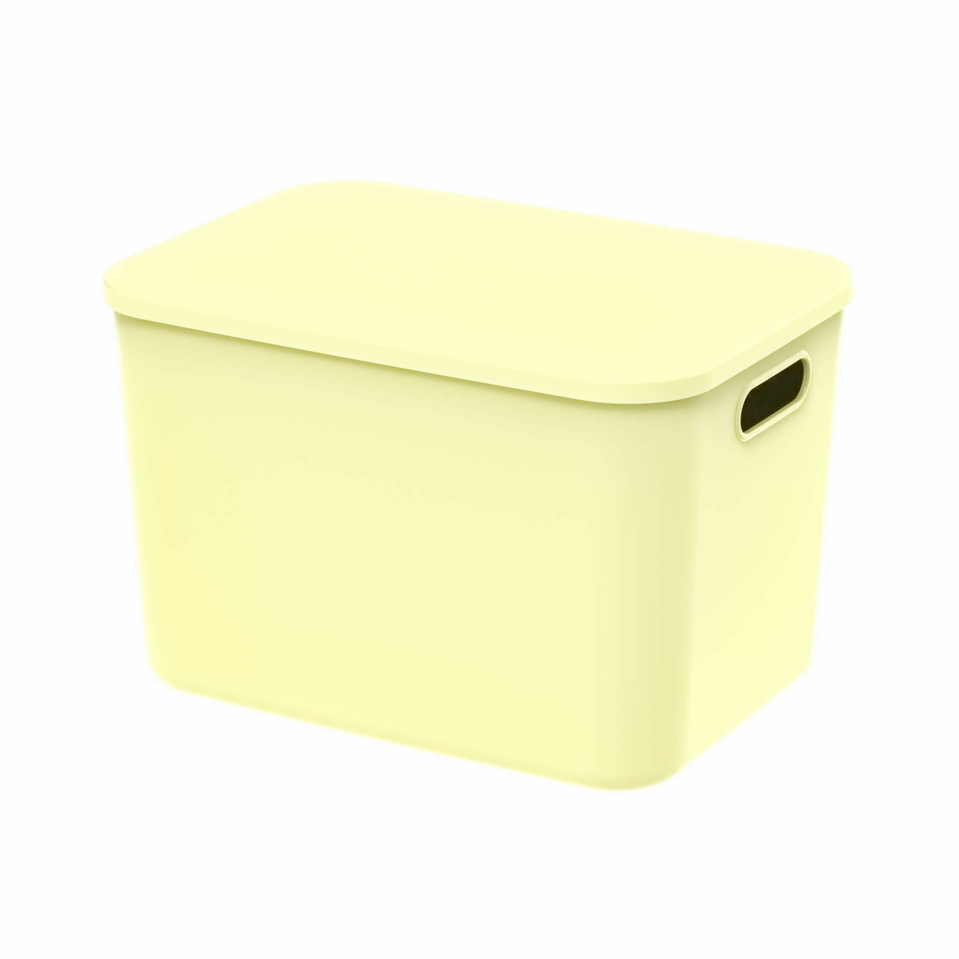 Ящик вкладываемый с крышкой 365х260х235 мм светло-желтый