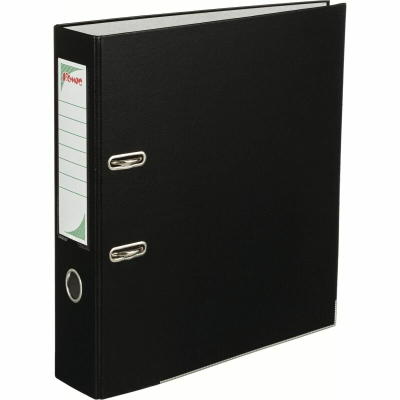 Комус Папка-регистратор, Экономи, 80 мм, с арочным механизмом, черная