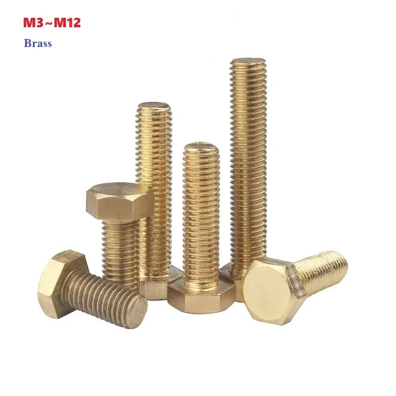 Латунные шестигранные болты M3-M12 6-100мм M4-(10pcs), 20mm