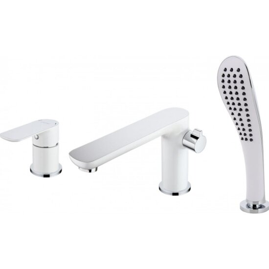 Смеситель для акриловой ванны Gappo 35к G1148 (3 отв.) белый хром