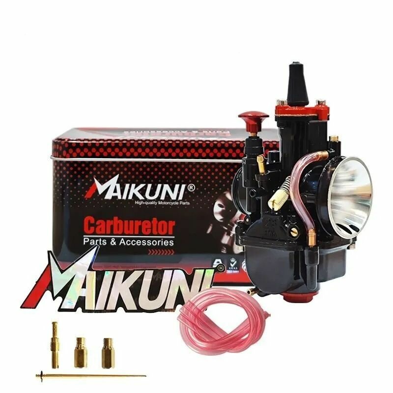 Карбюратор MIKUNI PWK 34 мм, подходит для двигателей Yamaha, Honda, Kawasaki, Suzuki 2T/ 4T, совместим со скутерами, квадроциклами, мотоциклами (250-350 куб. см)
