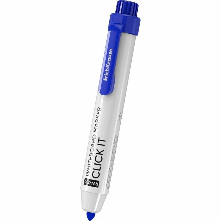 Маркер Erich Krause "Click It", для досок, автоматический, синие чернила (60831)