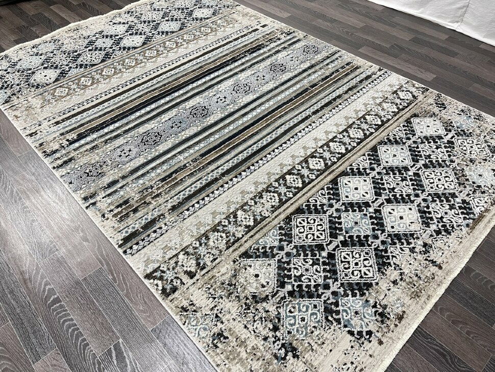 Ковер, Прямой, Бежевый, Серый, Синий, Коричневый, Этнический, Винтаж, на пол, в гостиную, спальню, в ассортименте (120 см. на 180 см.)