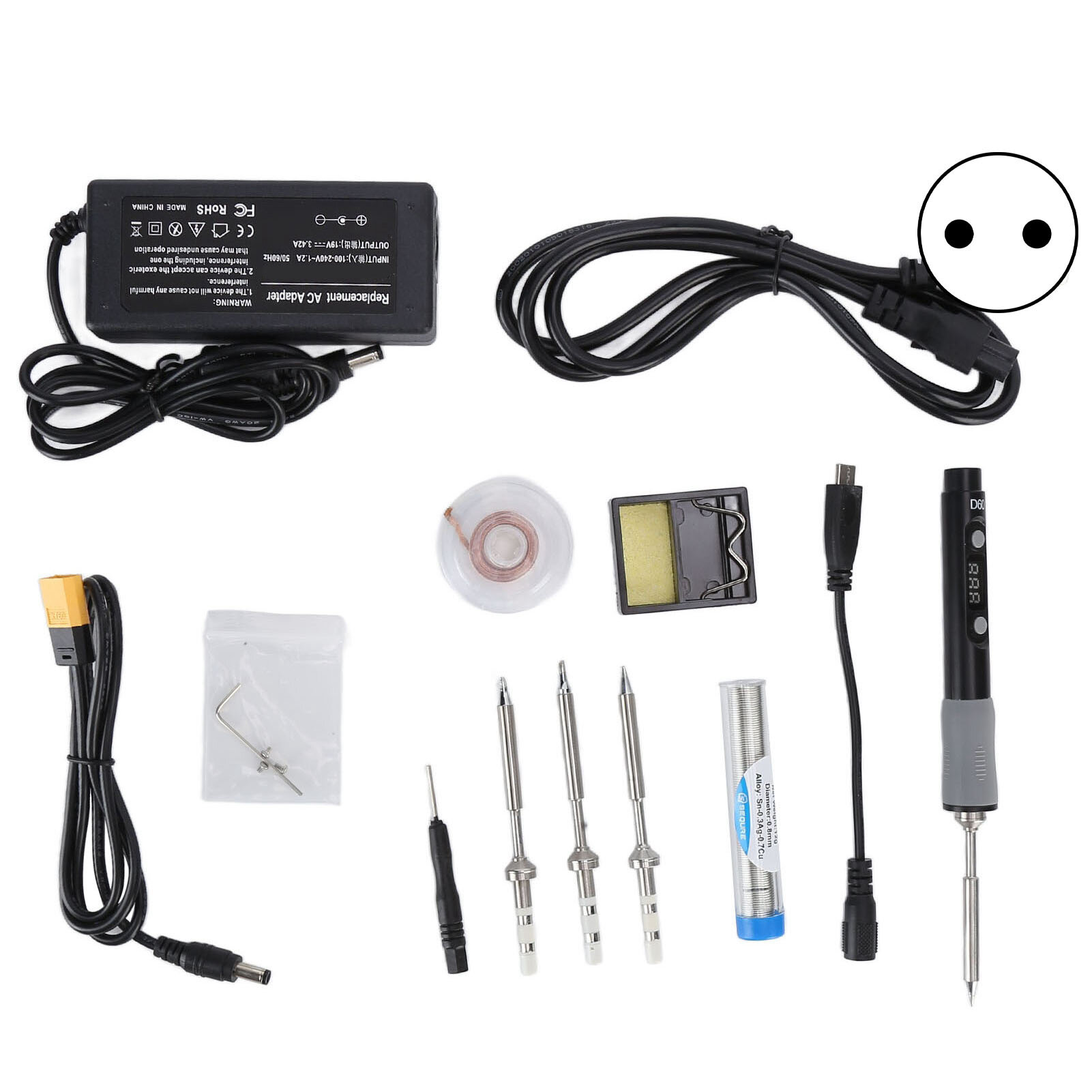 Портативный набор для пайки SQD60B с паяльником и сменными жалами