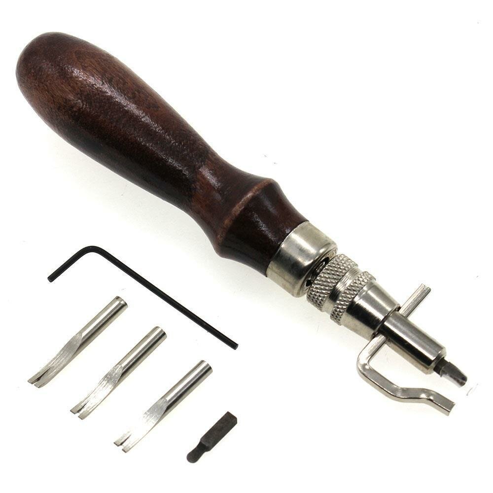 5 in 1 Grooving Tool Multi Functional Trough Digger Leather Edge Stitching