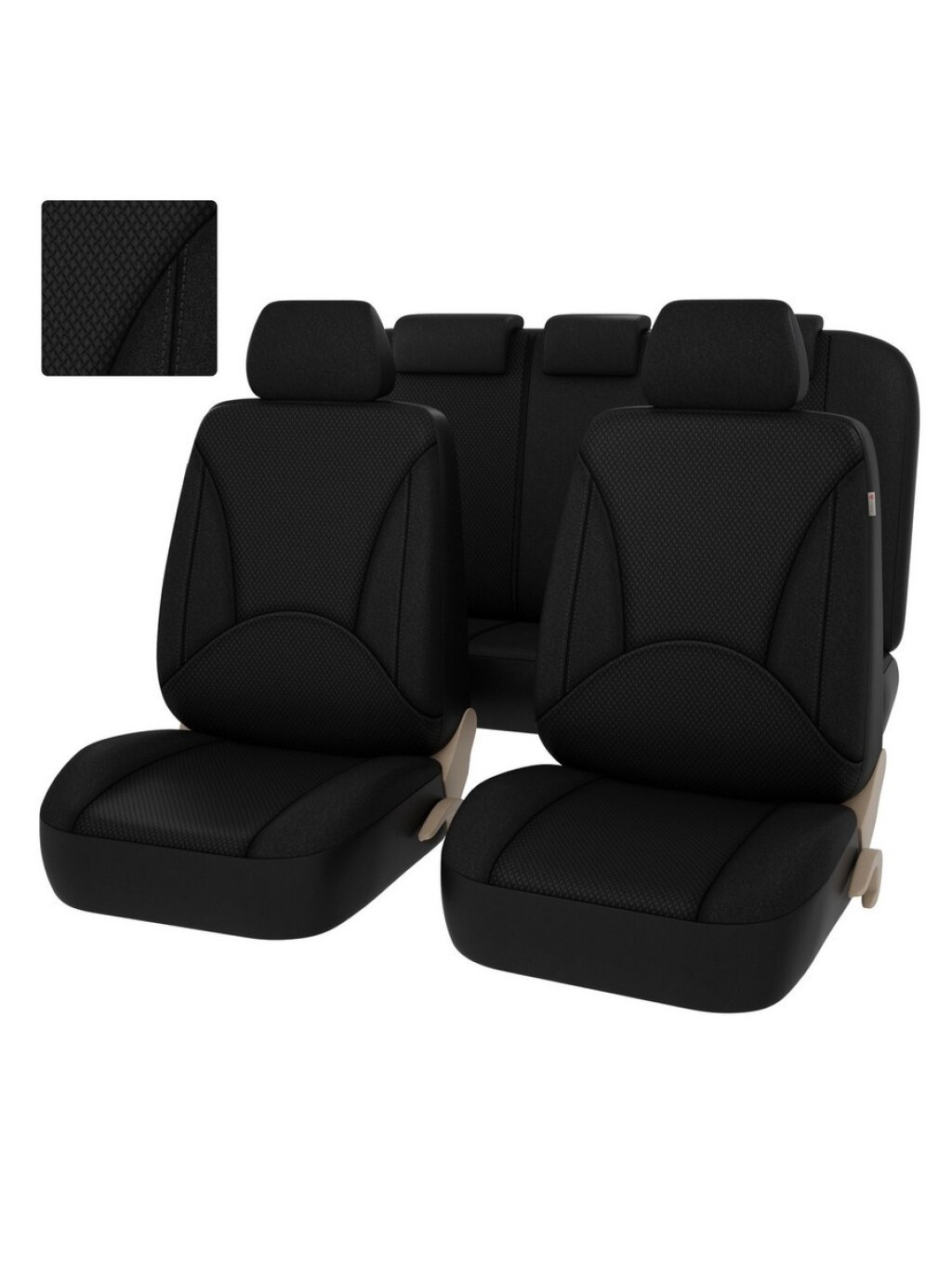 Чехлы автомобильные PSV 135458 Жаккард, Искусственная кожа черный 4 предметов