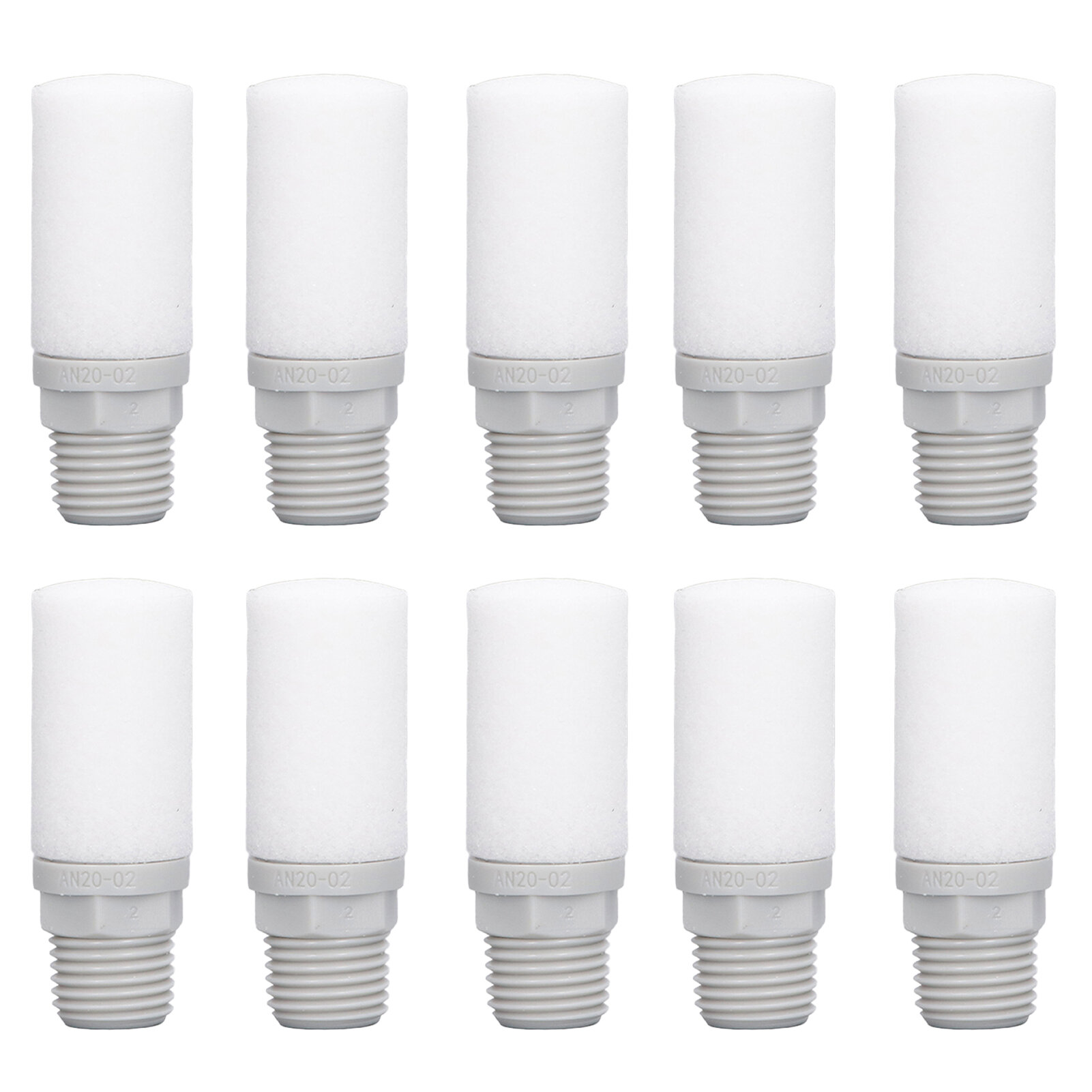 10 шт. пневматических глушителей G1/4 дюйма для соединения выхлопной трубы, шумоподавляющие фильтры из полипропилена для цилиндра.