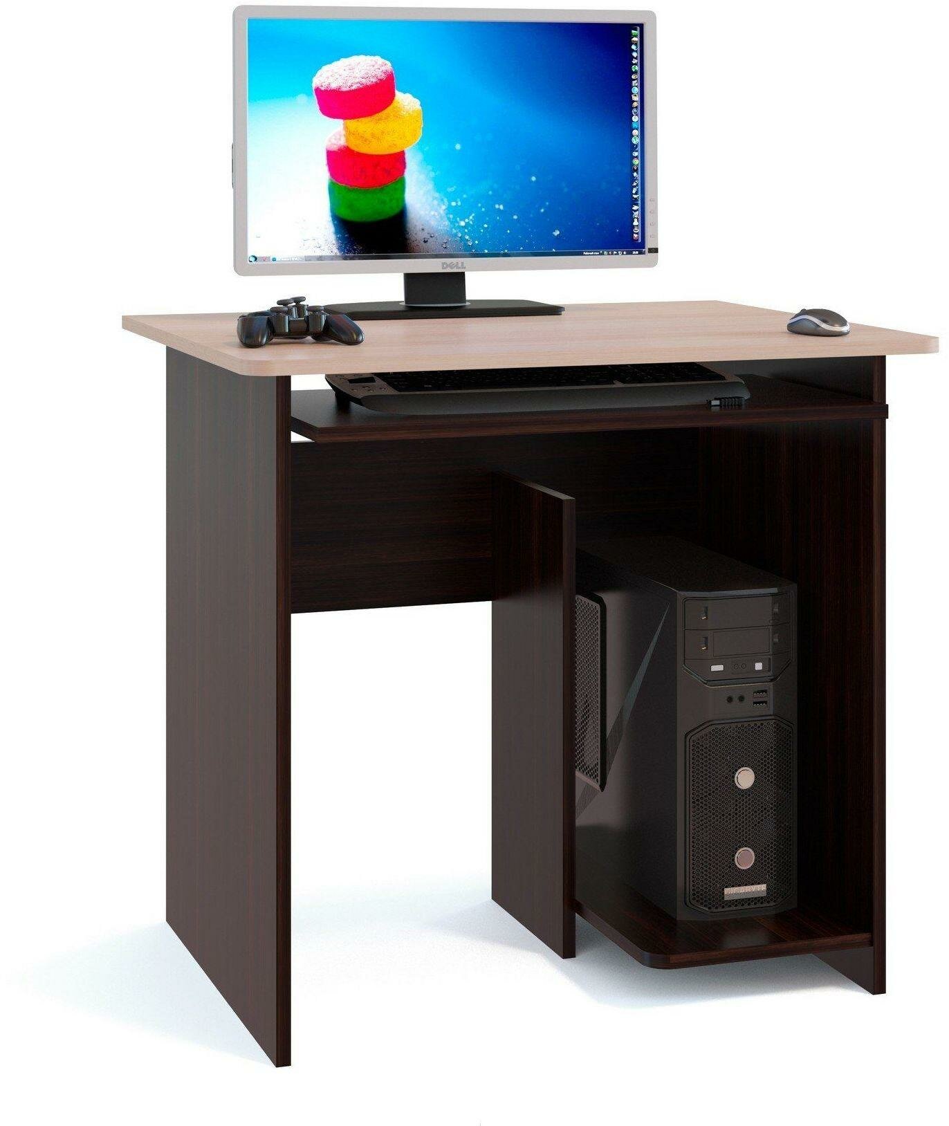 Компьютерный стол Сокол КСТ-21.1 Венге/Беленый дуб Размеры: Высота 740мм Глубина 600мм Ширина 800мм