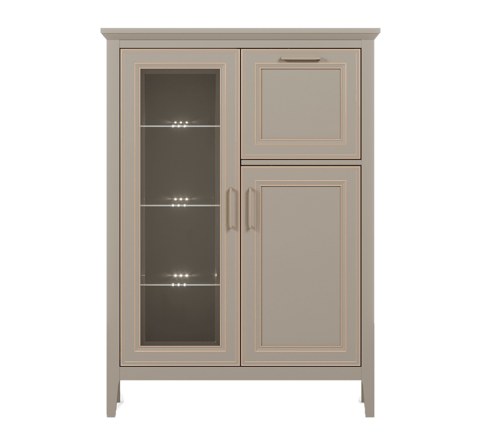 Тумба БРВ Мебель CLASSIC KOM1W1D1B с подсветкой Глиняный серый