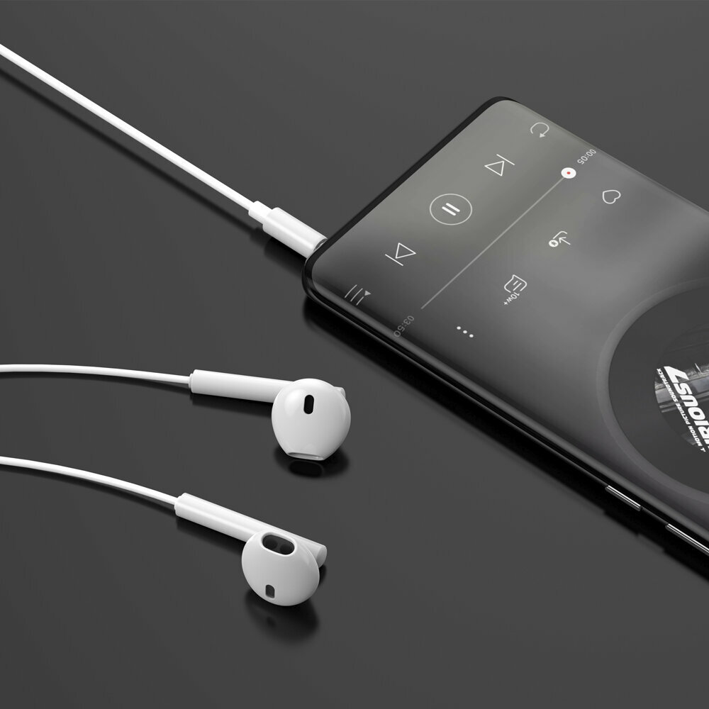 Проводная стереогарнитура Jack 3.5 Stereo Air, белый, Deppa 44188-OZ/ Без заводской упаковки