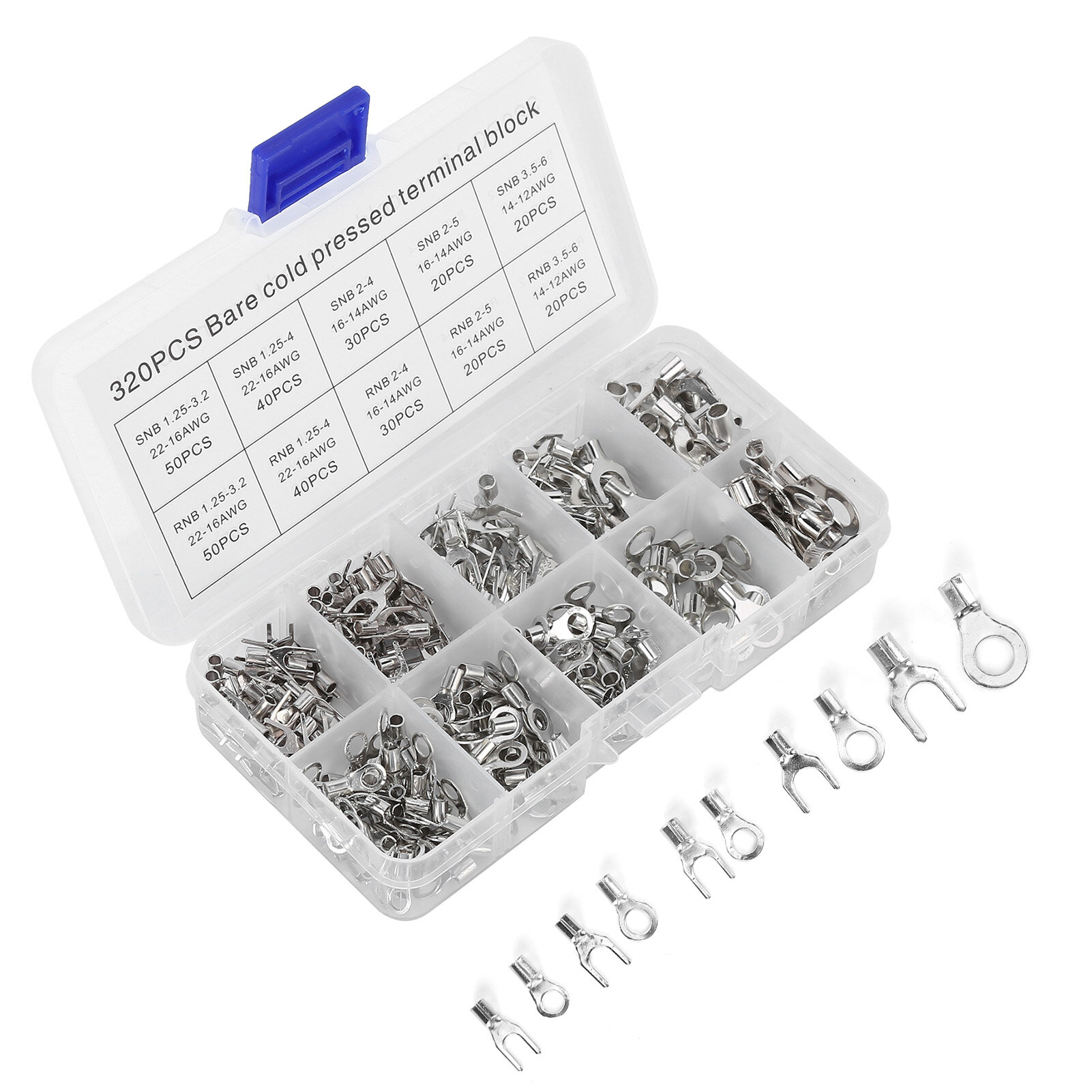 320 шт. неизолированные кольцевые клеммы, медная вилка, клеммы OT/UT, комплект разъемов для электрических проводов