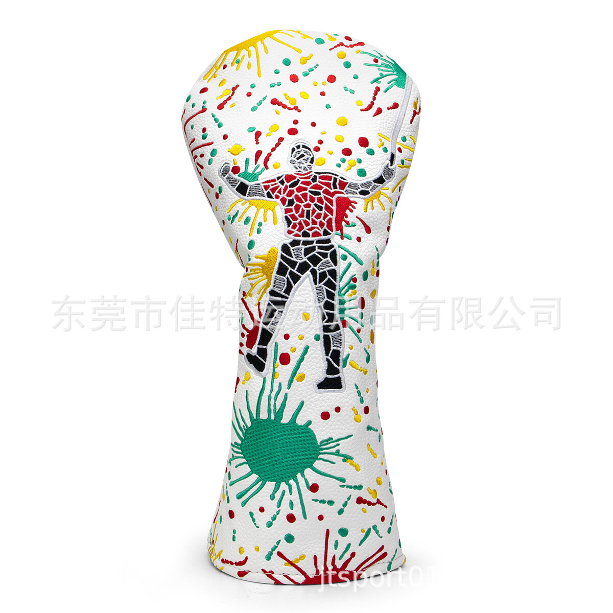 Набор клюшек для гольфа, с вышивкой, белый, деревянный, драйвер №1