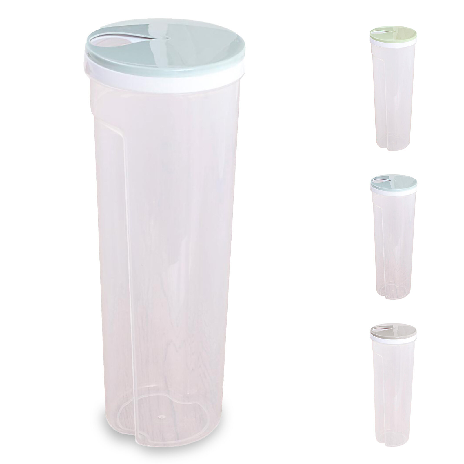 Контейнер для спагетти Контейнер для лапши Герметичный контейнер для хранения продуктов с регулируемой крышкой Многоцелевой контейнер для организации кладовки для лапши фасолы зерна Материал PP Цветики Хаки/Синий/Зеленый Размер 10.6*28.8*9см Вес 146г