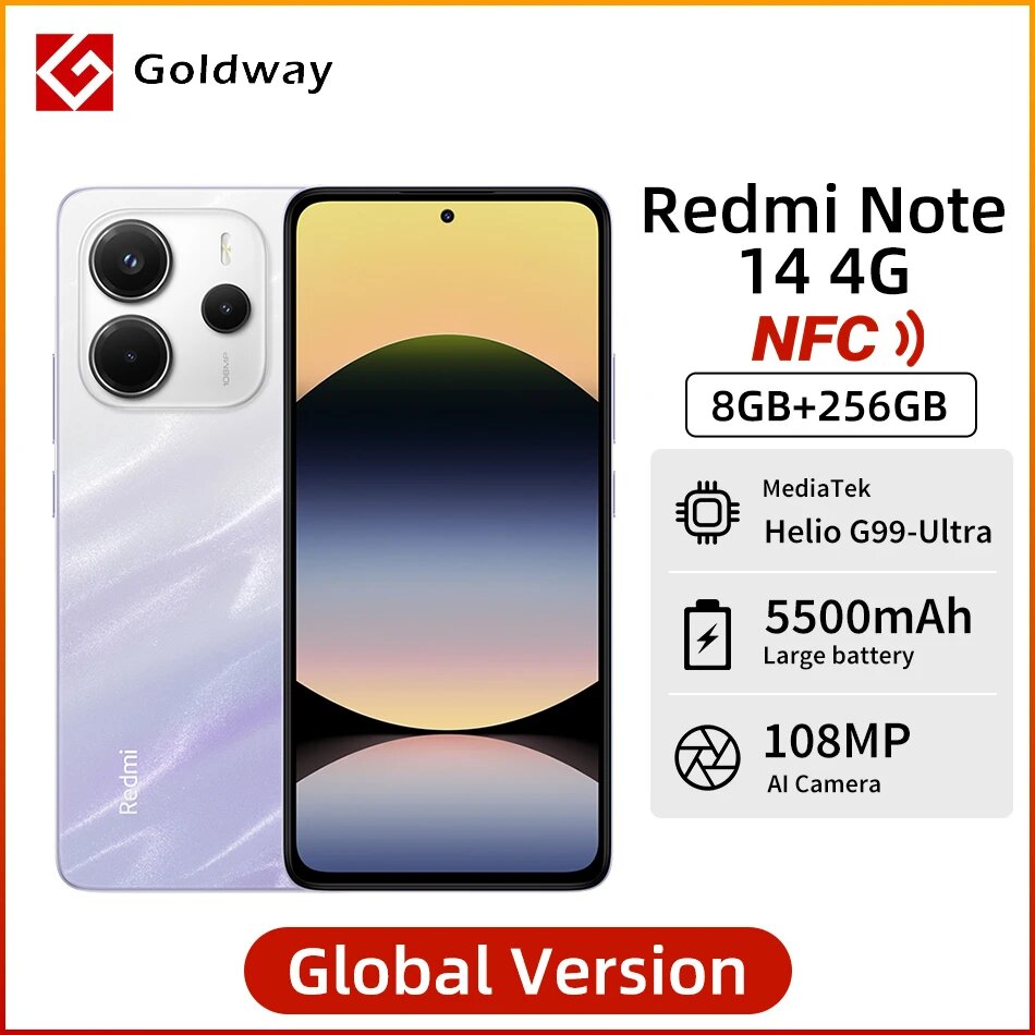 Смартфон Xiaomi Redmi Note 14 4G, 8/256ГБ, global