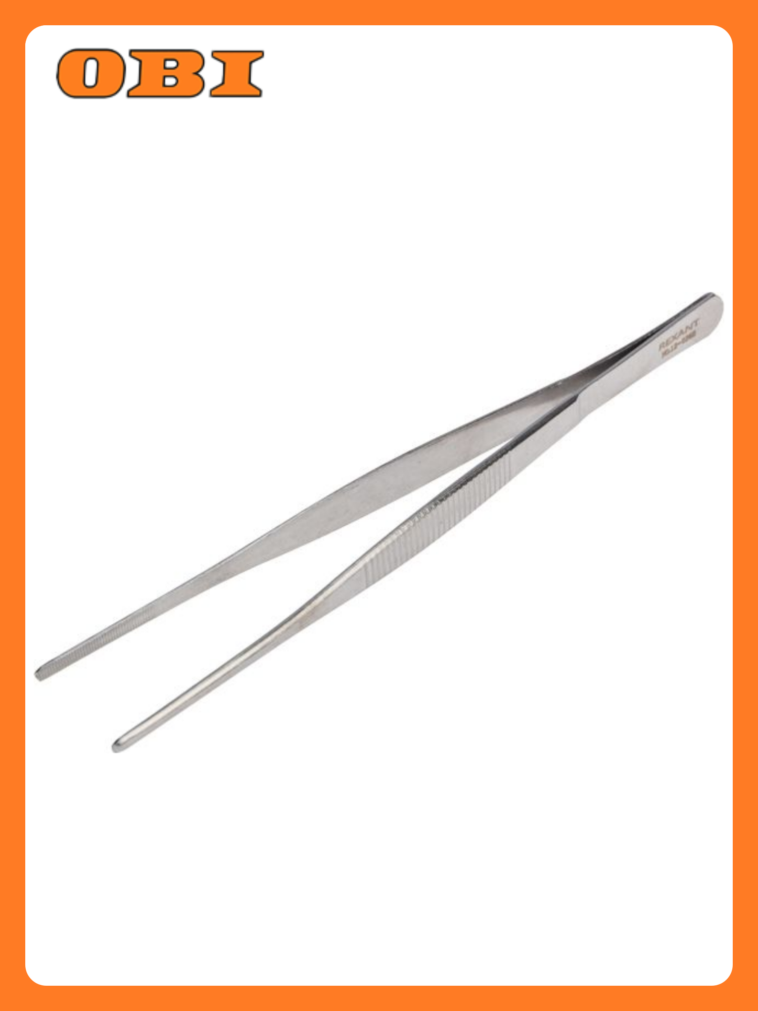 Пинцет прямой, рифленый 200мм (блистер) REXANT