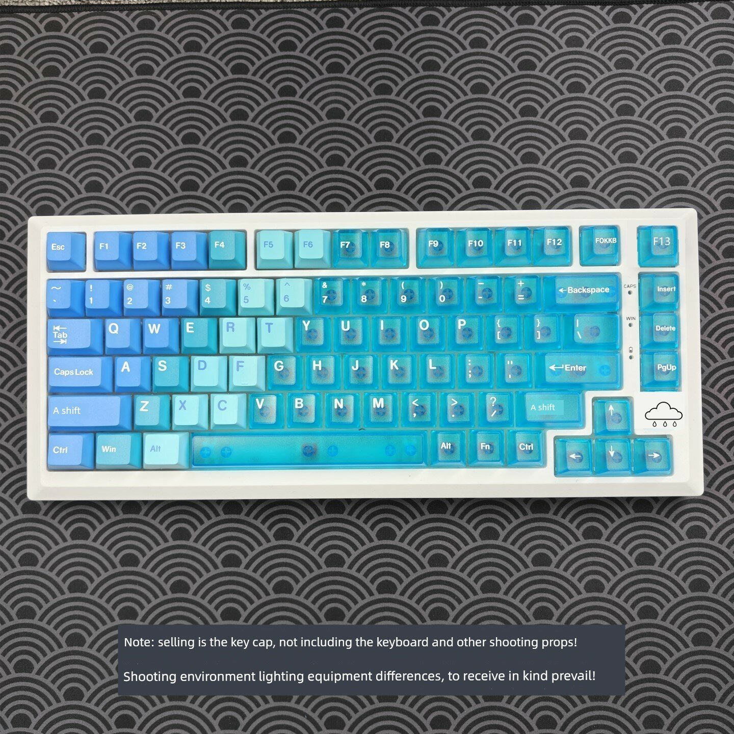 Голубые ключевые капсы 2.0 для клавиатуры Razer DeathStalker 75 - упаковка
