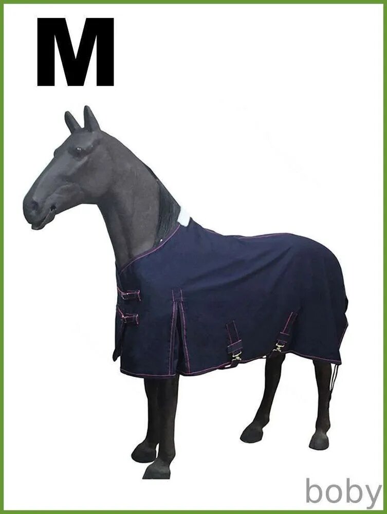 Попона Для Лошади, размер M, хлопковый материал, темно-синяя, для защиты лошади