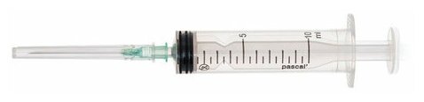 Шприц 3-х компонентный PASCAL, 10 мл, комплект 100 шт, в пакете, игла 0,8х40 - 21G, 120508