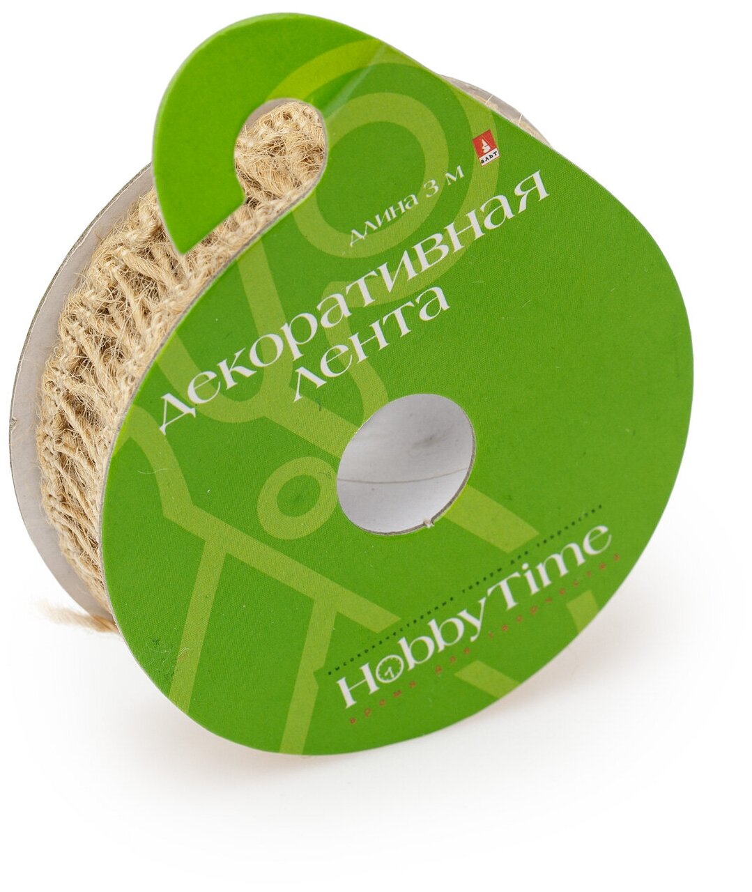 Лента декоративная из джута. Длина 3 М, ширина 16 ММ, 1 ВИД, Арт. 2-603/11