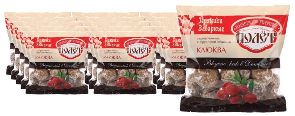 Пряники заварные Полет Клюква, 300г х 15 шт