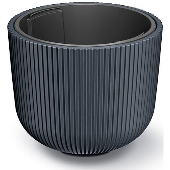Кашпо Prosperplast для цветов Milly со вставкой d- 34,9 см, h-29 см, 15 л, антрацит