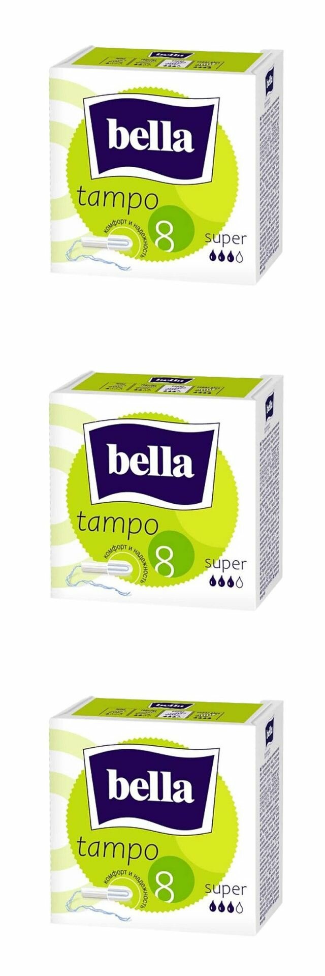 BELLA Тампоны Премиум, Comfort Супер, 8 шт, 3 уп.
