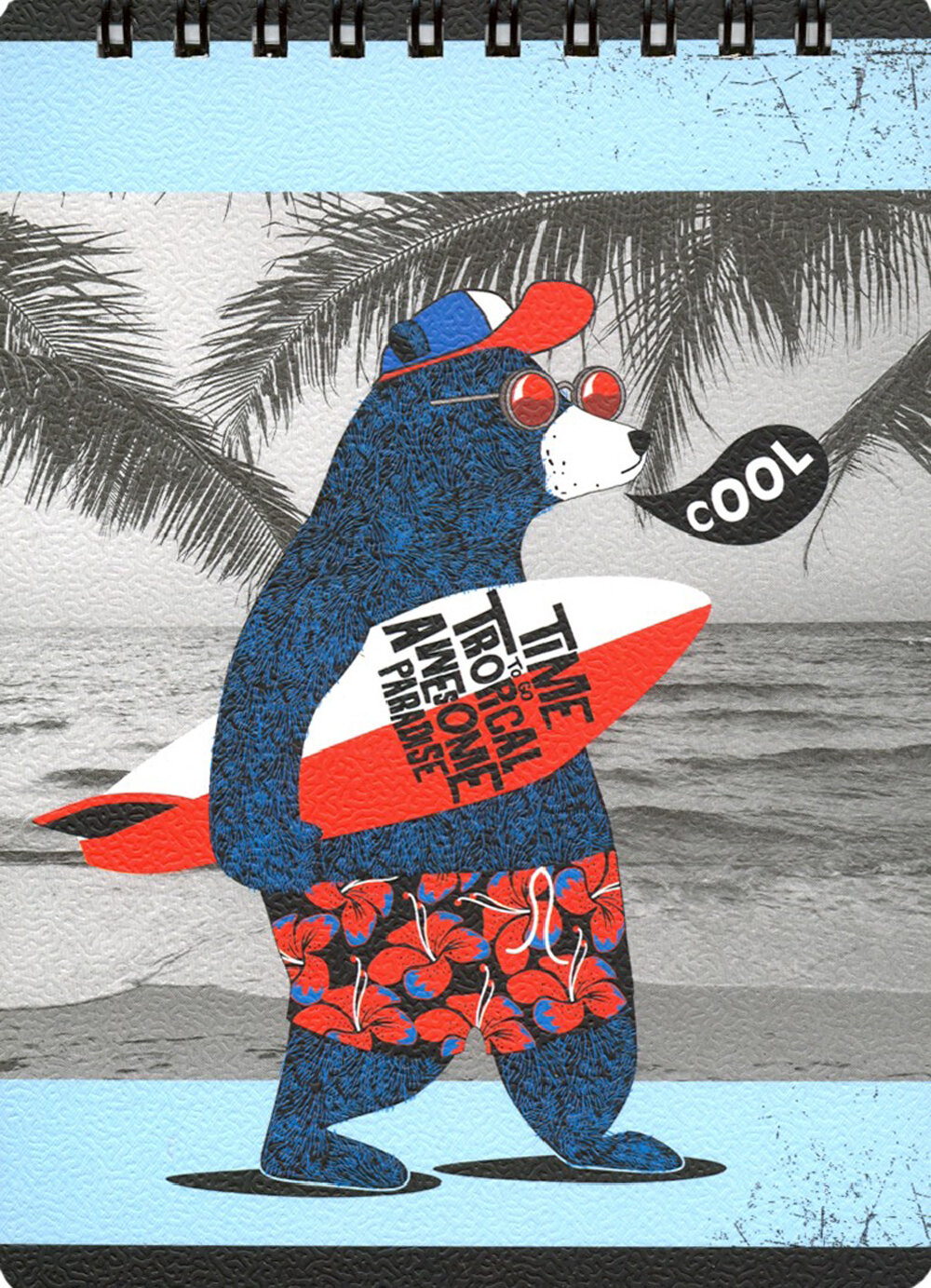 Блокнот 100 листов, 10,5*14 см, спираль "Teenager, медведь" (N1949)