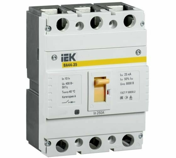 Силовой автомат IEK ВА44, 25кА, 3P, 250А, SVA4410-3-0250