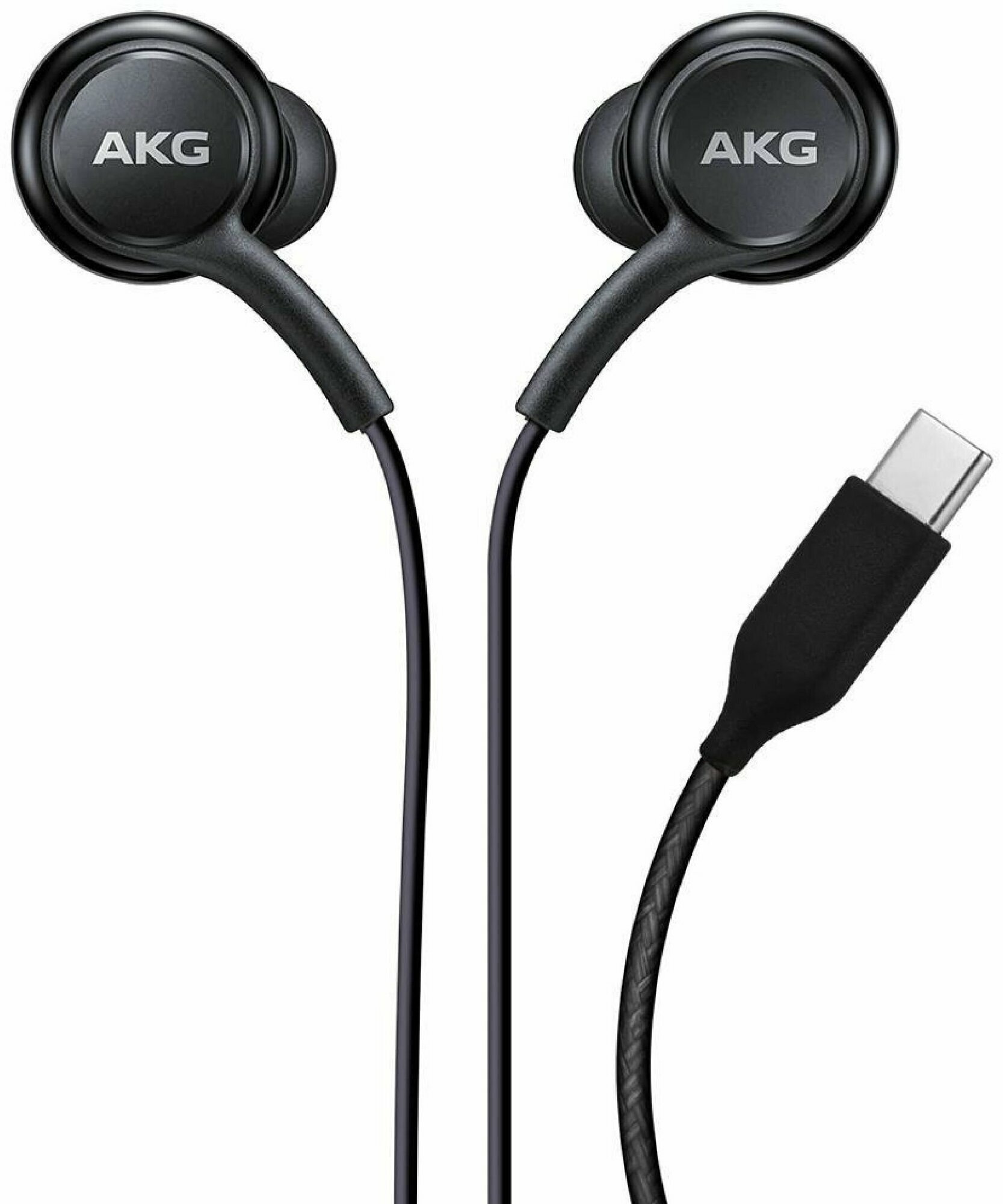 Проводные наушники Samsung EO-IC100 Type-C с микрофоном, внутриканальная гарнитура AKG, чёрные ( Оригинал )