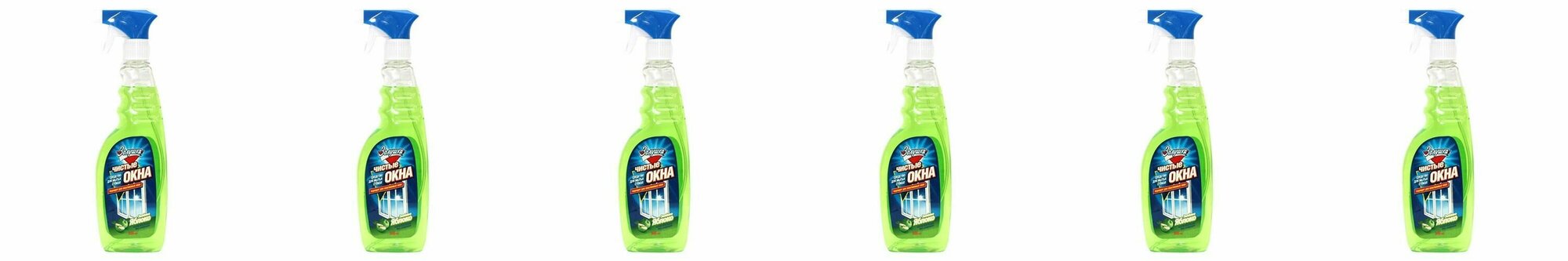Золушка средство для стекол Чистые окна Зеленое яблоко, 500 мл, 6 шт.