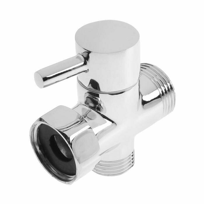 Дивертор для смесителя ZEIN Z744, переключатель шаровый, корпус латунь, цвет хром