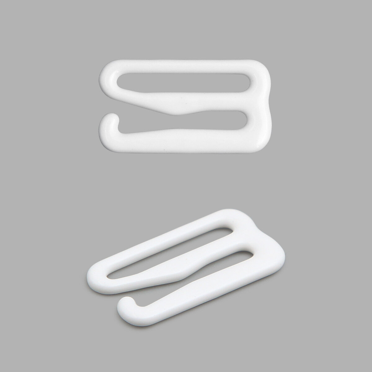 Крючки для бретелей 15 мм, 20 шт, белые (металл, эмаль), Айрис