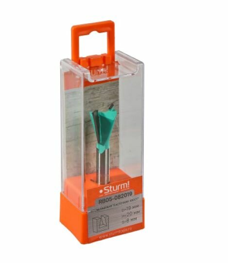 Фреза пазовая Sturm! RB05-082019 "ласточкин хвост" DxHxL 19x20x60 мм, хвостовик 8 мм