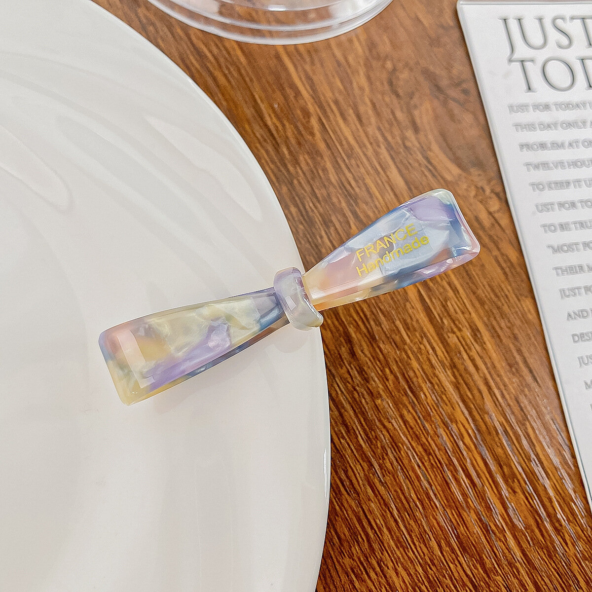 Заколка Baifiya "Золотой стандарт", женская, ярко-фиолетовая, 6,5 см