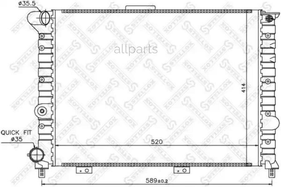 STELLOX 1025490SX радиатор системы охлаждения! без AC\ Alfa Romeo 156 1.6-2.0 Tw.Sp 16V 97>