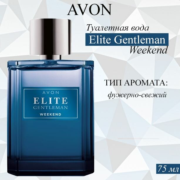 AVON/Эйвон Туалетная вода Elite Gentleman Weekend (Элит Джентльмен Викенд) для него, 75 мл