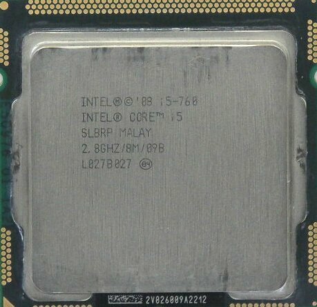 Процессор Intel Core i5-760 2.8, 3.33, Ghz, Socket 1156/8Mb/4x Core, SLBRP Malay без видеоядра