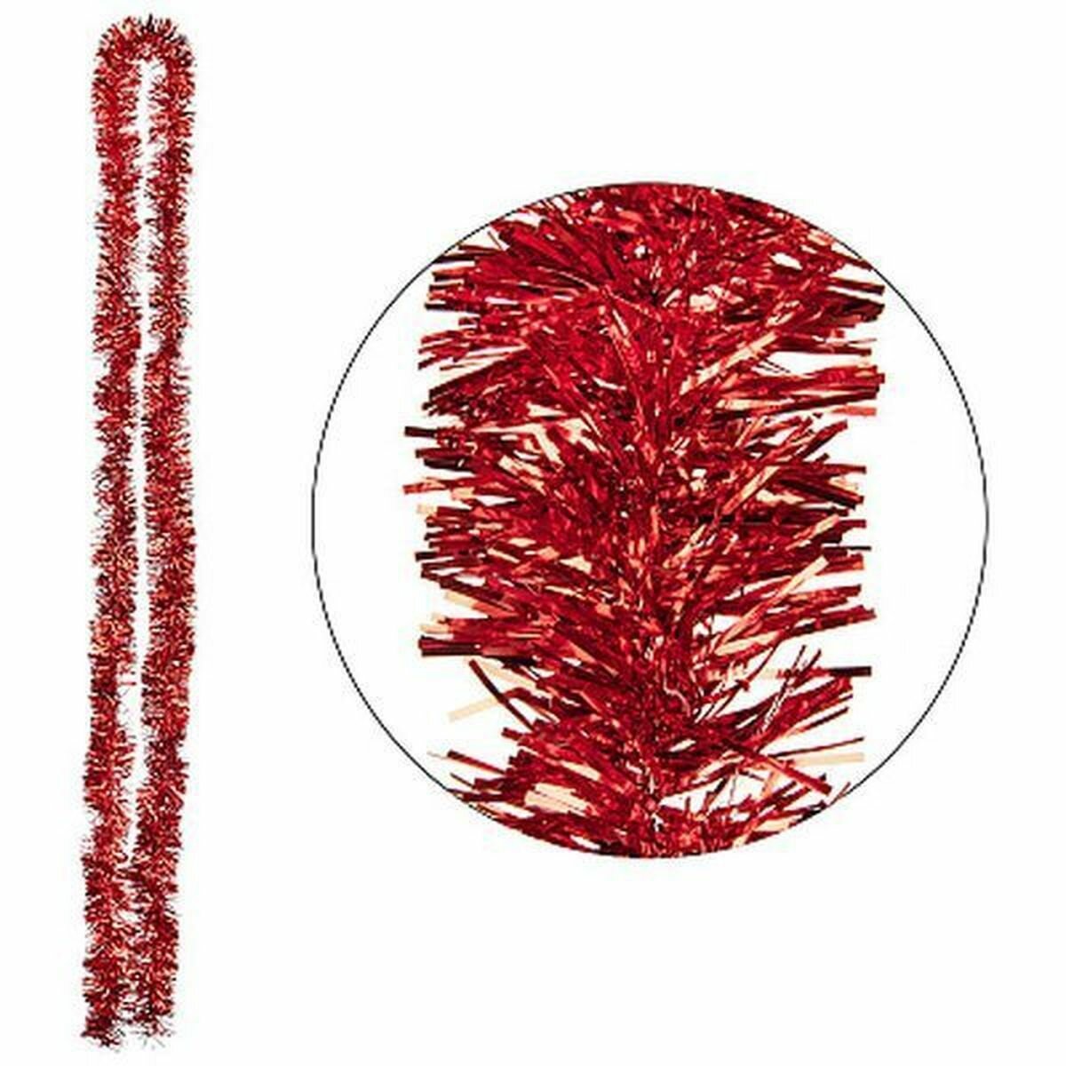 Мишура SYMTA-1623001длина 2м 5 слоев, цвет красный, ПЭТ