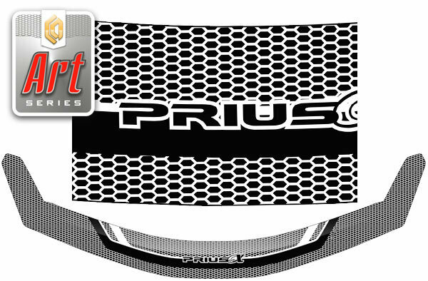 Дефлектор капота Toyota Prius A 2011 2021 Серия "Art" белая САпластик