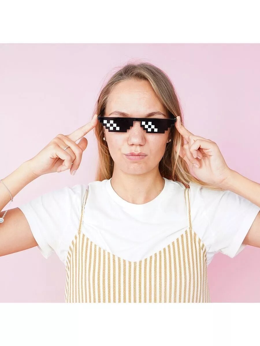 Карнавальные очки Пиксели Стиляга / 16,5*4 см / веселый праздник