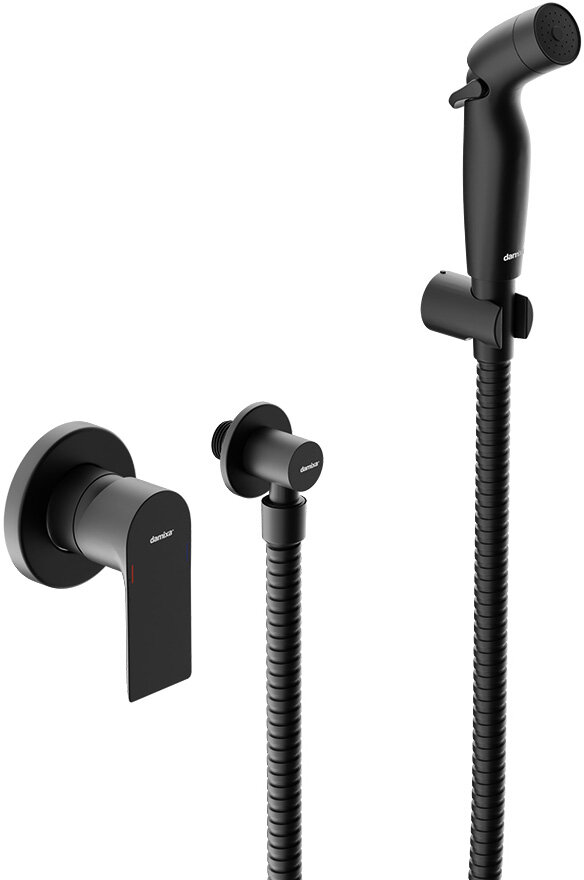 Встраиваемый смеситель для биде Damixa Apollo (477510300) с гигиеническим душем, черный