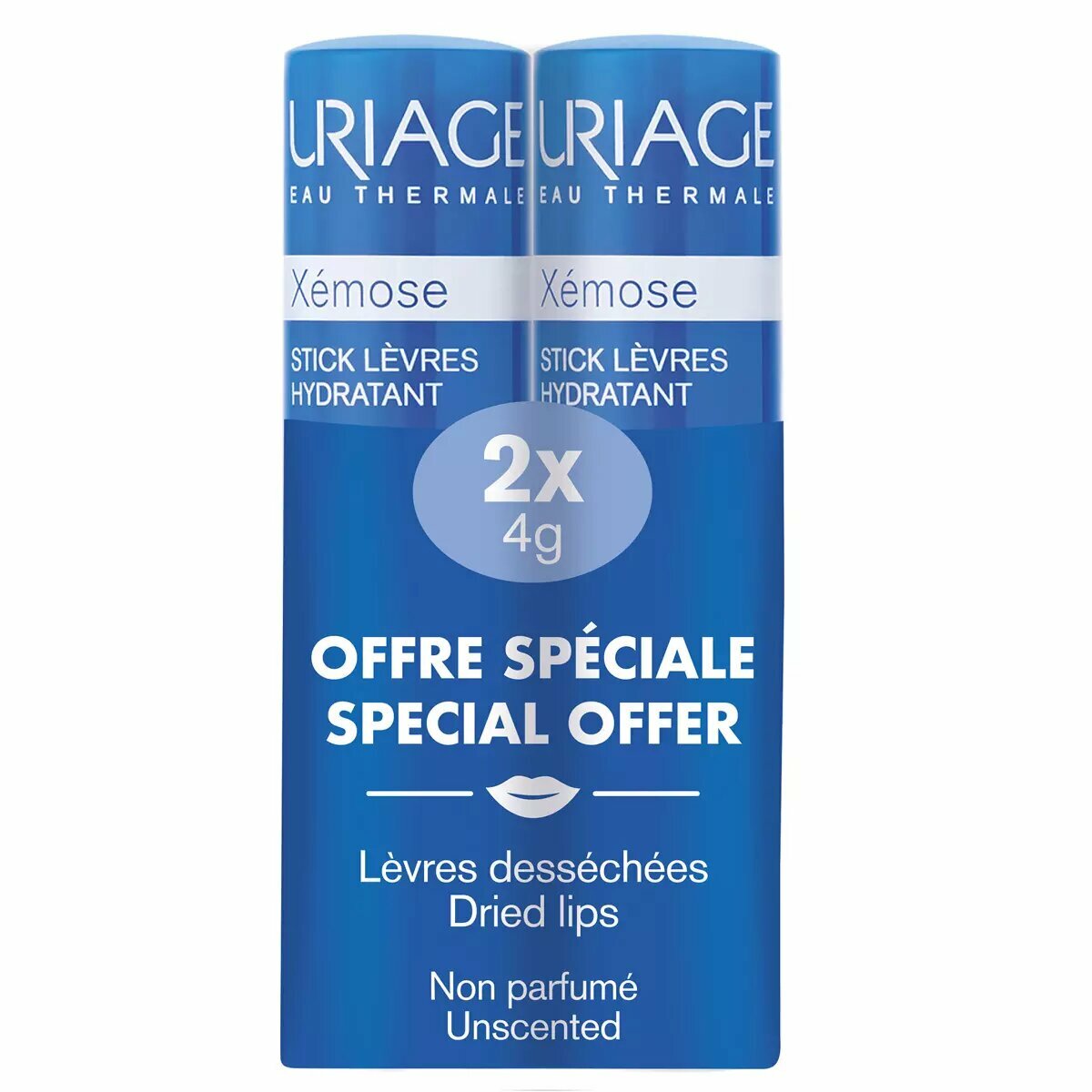 Урьяж ксемоз Увлажняющий стик для губ, 2х4 г | URIAGE XEMOSE Lip stick