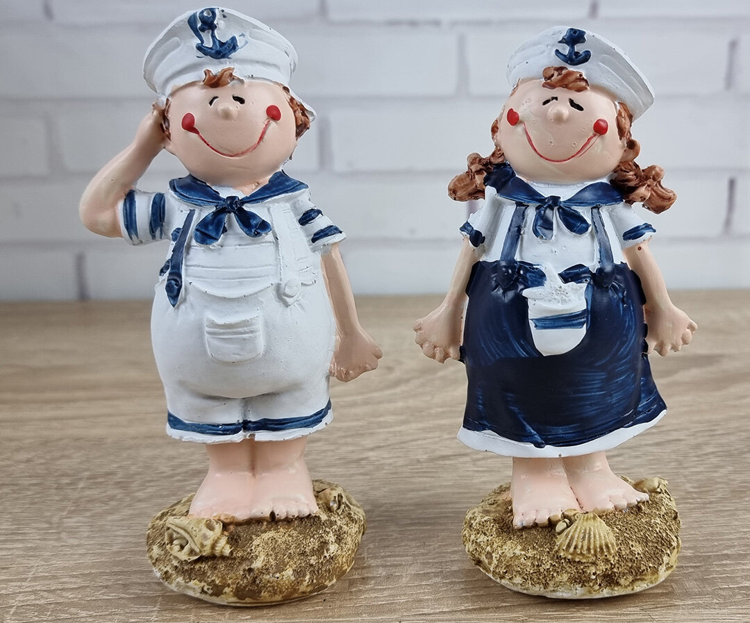Фигурки Юных Моряков 2(комплект 2 шт) морской декор, 14х5х5см.
