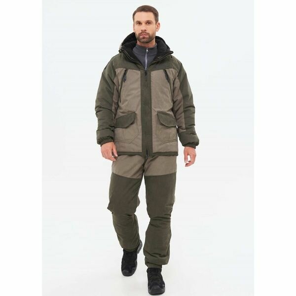 Костюм зимний Горка-Люкс, фирма Huntsman, ткань Исландия, цвет Хаки, размер 52-54/182-188