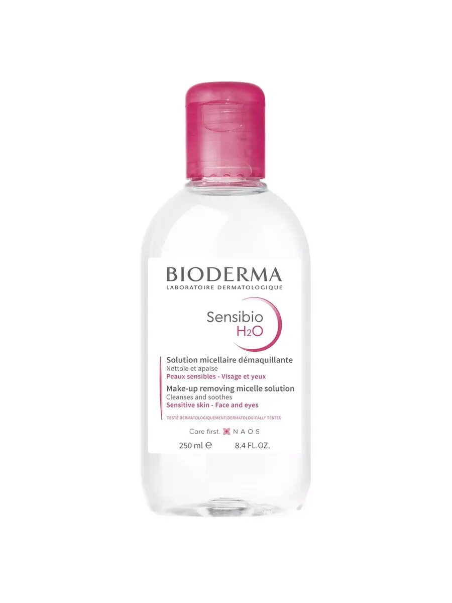 Мицеллярная вода Sensibio H2O Bioderma, для всех типов кожи, очищение и смягчение, 250 мл