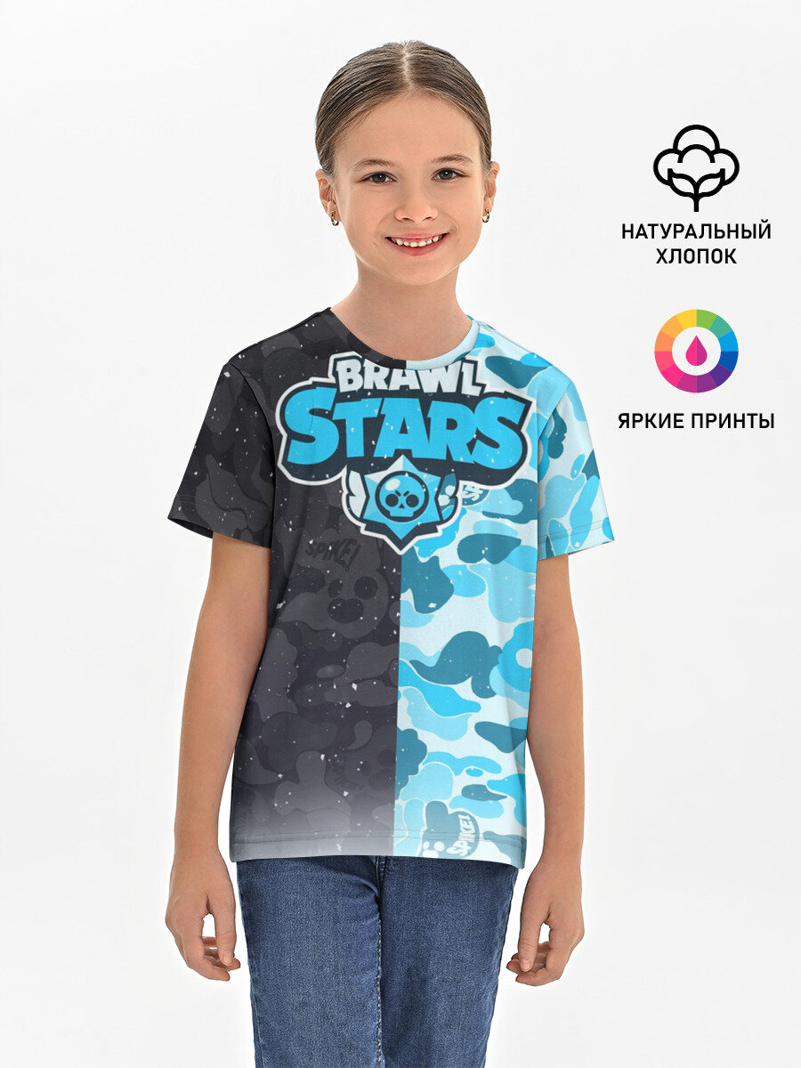 Футболка хлопковая детская КАМУФЛЯЖ BRAWL LOGO ЗИМА