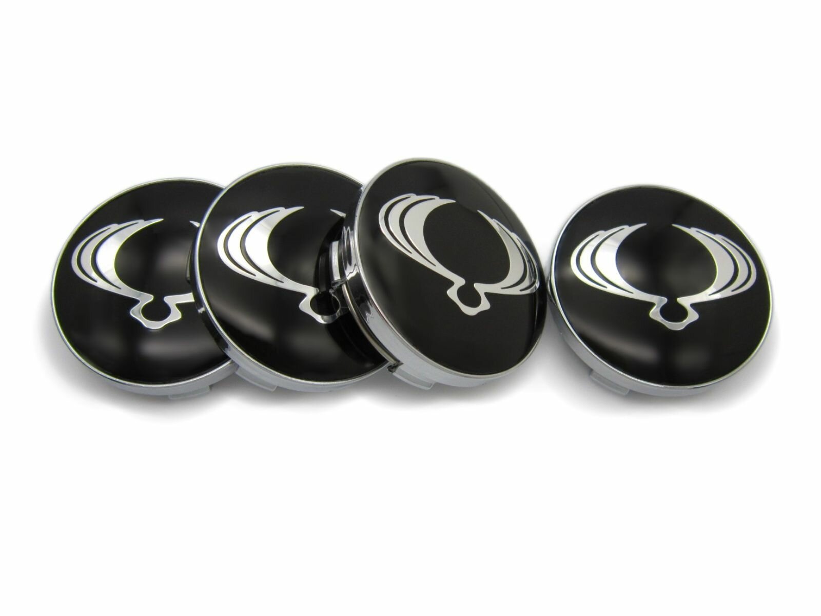 Колпачки, заглушки на литые диски Ssang Yong black 60/56 мм, комплект 4 шт.