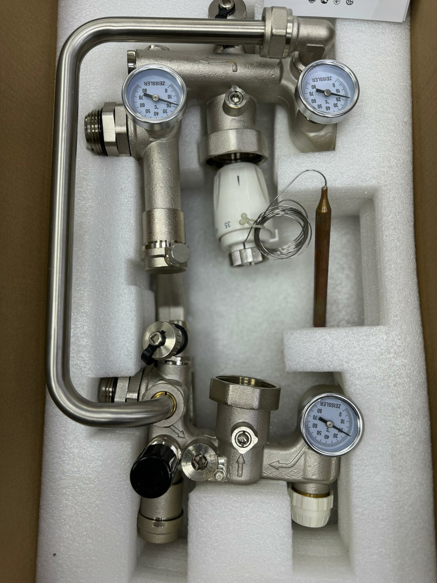 Насосно-смесительный узел для теплого пола (без насоса) COMBI MIX TIM JH-1033 180мм