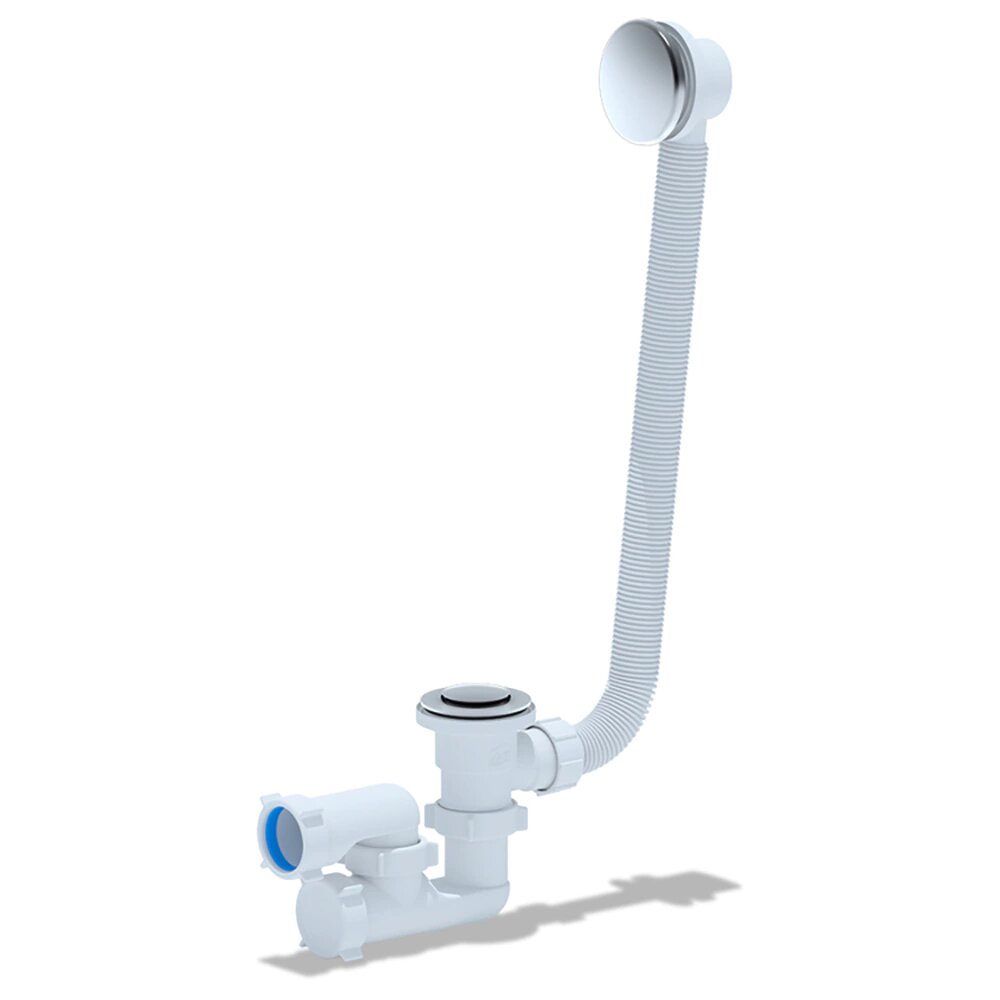 Сифон для ванны Cersanit полуавтомат без гофротрубы PRIME 40 мм клик-клак хром