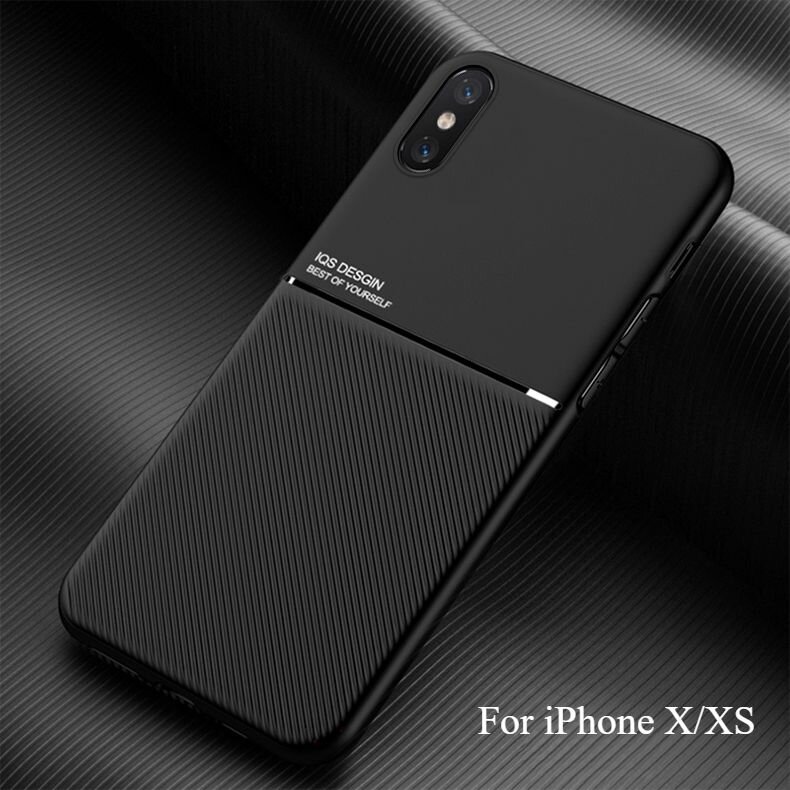 FASNYA Чехол из деловой кожи для Apple iPhone X/XS (Айфон X/XC) с магнитным автомобильным держателем, тонкий защитный чехол для смартфона